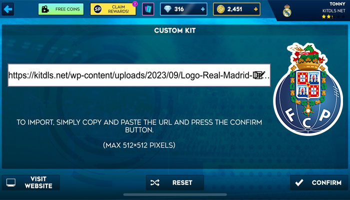 Logo Porto Dream League Soccer 25 | DLS 25 512 x 512